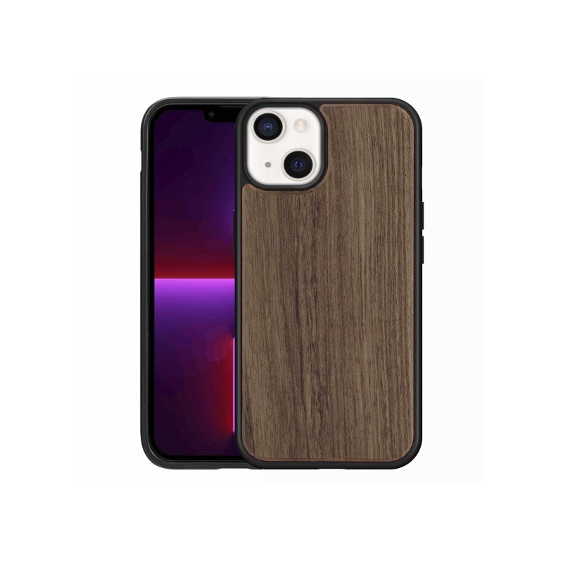 Husă de protecție din lemn pentru iPhone 13 mini - nuc - AppleKing.ro